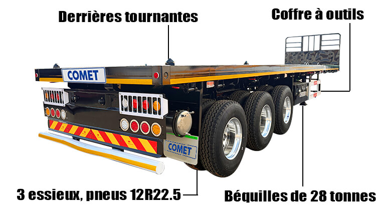 Semi Remorque Plateau Comet à 3 Essieux à Vendre en Côte d'Ivoire